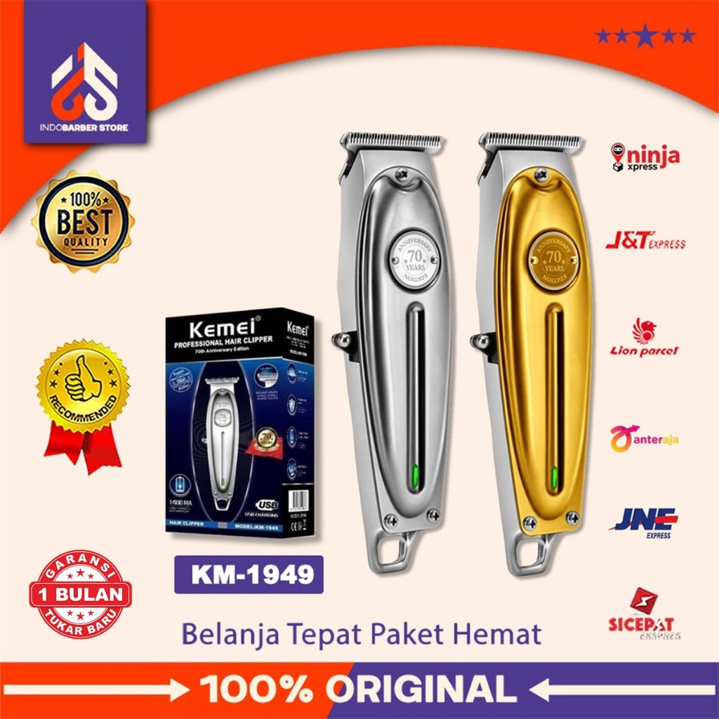 Jual Trimmer Kemei KM 1949 Alat Cukur Pangkas Rambut Barbershop Elektrik 7200 Rpm Original ...