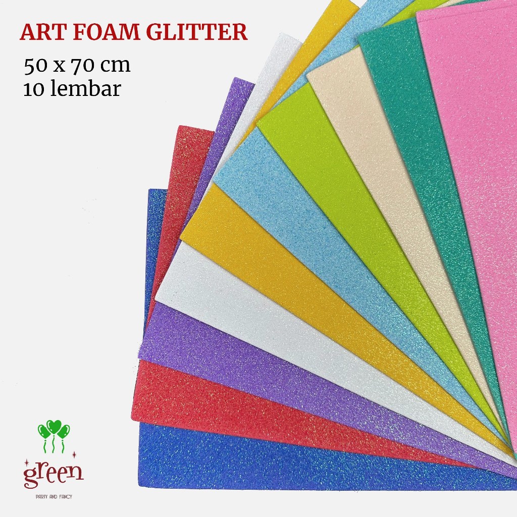 Jual [10 lembar] Eva foam gliiter 50x70 cm Art foam Busa eva glitter 50 ...