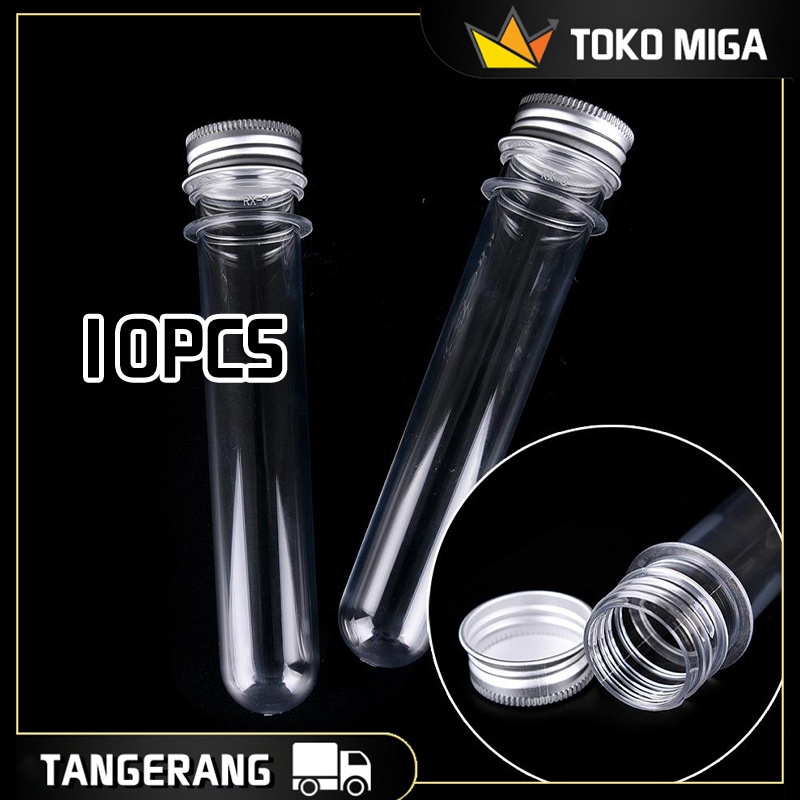 Jual 10PCS Plastic Tube Test PET Tabung Reaksi Plastik Tutup Ulir ...