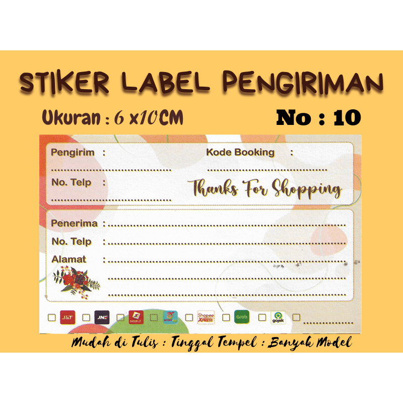 Jual Stiker Label Pengiriman / Stiker Alamat / Sticker Pengiriman Paket ...