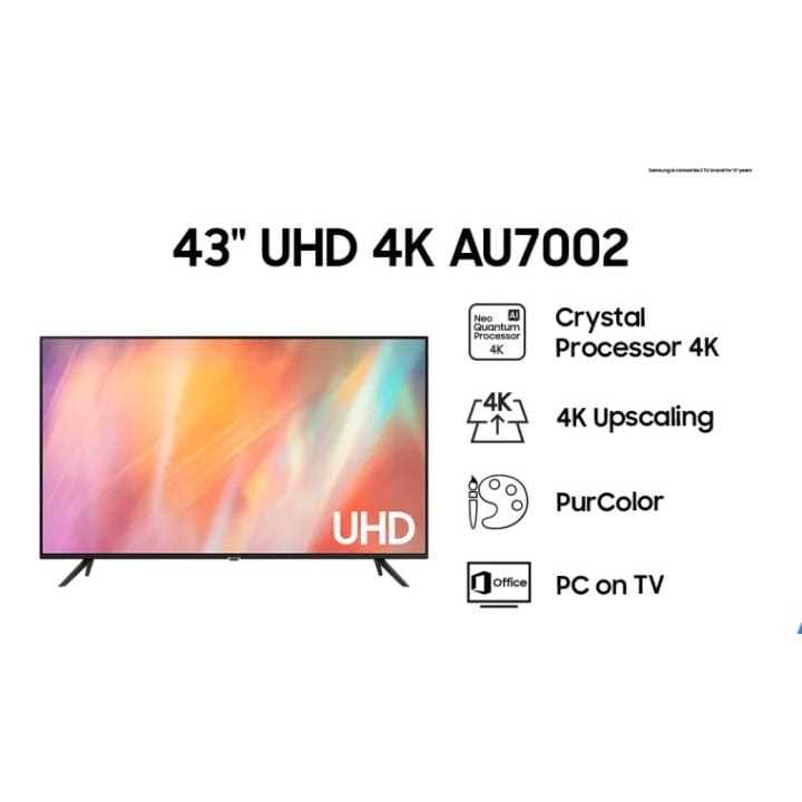 Jual SAMSUNG 43AU7002 SMART LED TV 43 inch Crystal UHD 4K - AU43UA7002K ...