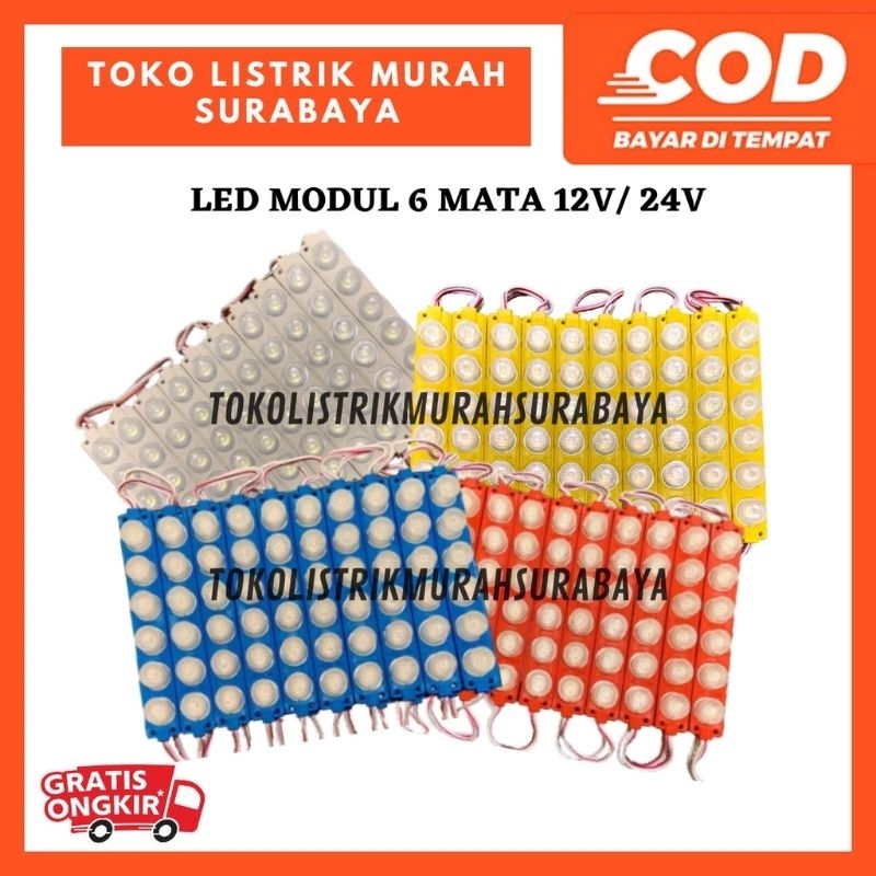 Jual Lampu LED Modul 6 Mata 12V 24V | Shopee Indonesia