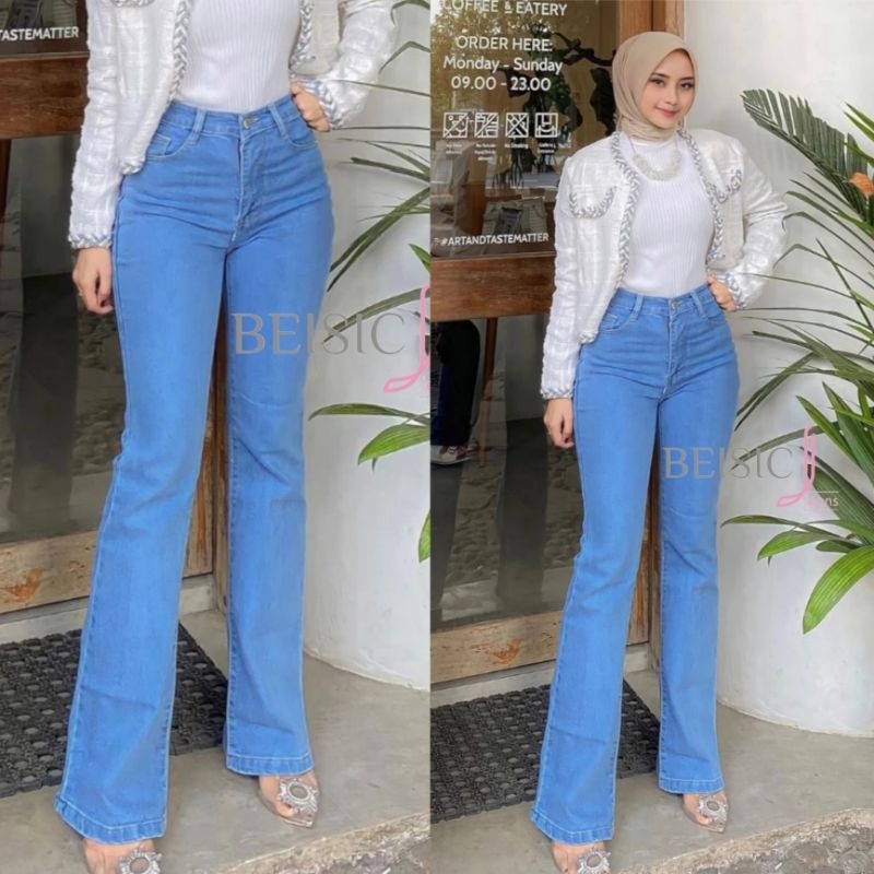 Jual HW Cutbray Jeans Wanita - Celana Cutbray Strecht Kekinian - Cutbray Flared - Streetch ...