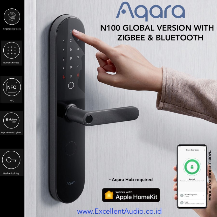 Jual Door lock Aqara N100 with Zigbee 3.0 Bluetooth Global version ...