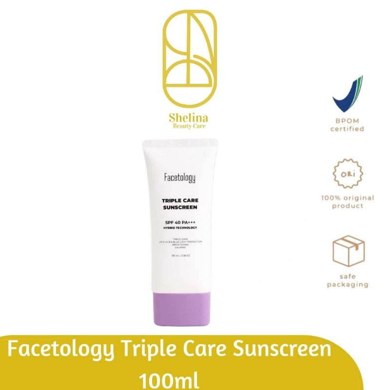 Jual Facetology Triple Care Sunscreen Spf 50 PA+++ 100ml | Shopee Indonesia