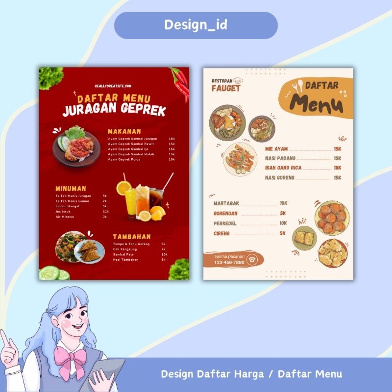 Jual jasa desain daftar menu/daftar harga/pricelist | Shopee Indonesia