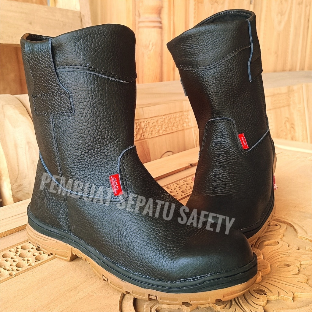 Jual Sepatu safety kulit sapi asli tahan api ujung besi keselamatan ...
