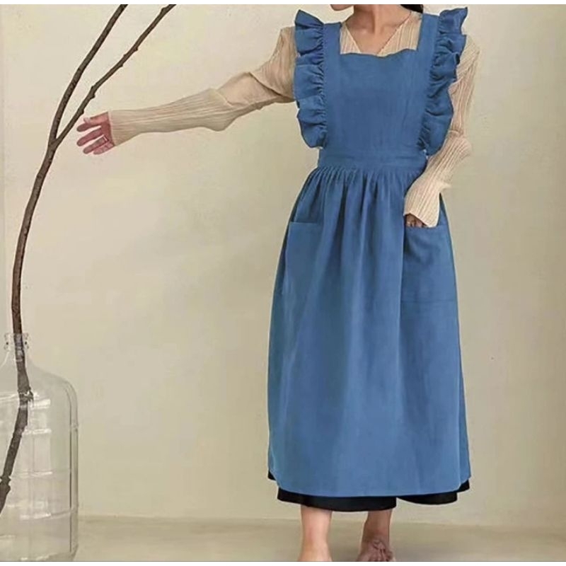 Jual apron REQUES BORDIR NAMA celemek baju masak pakaian chef barista ...