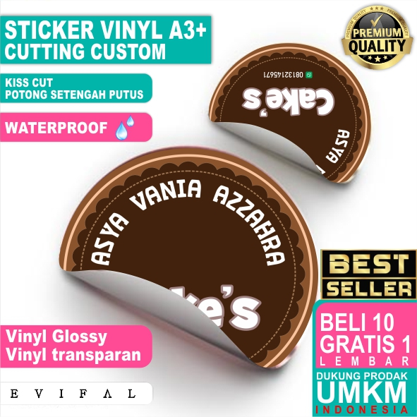 Jual Cetak Stiker Label Vinyl Transparan A3+ CUTTING Cetak Label ...