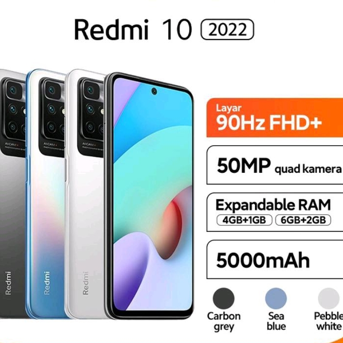 Jual XIAOMI REDMI 10 2022 ( 4/64GB & 6/128GB ) GARANSI RESMI TAM XIAOMI 100% | Shopee Indonesia