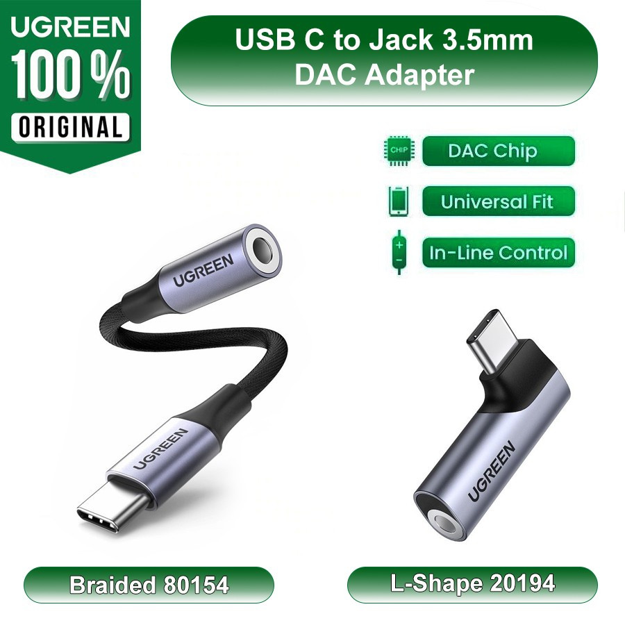Jual UGREEN USB Type C to jack aux 3.5mm Audio Adapter DAC Chip ...