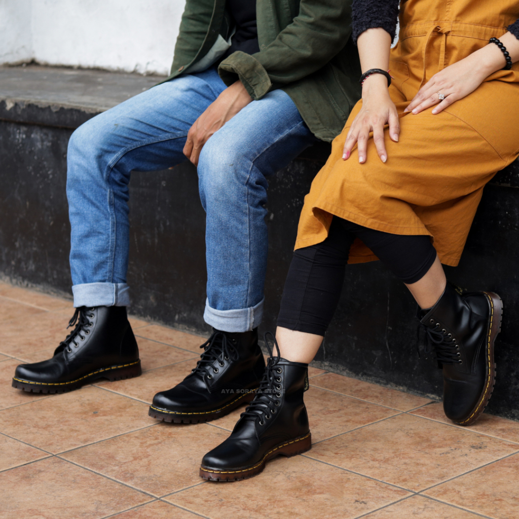 Jual Sepatu High Boots Pria Wanita Unisex Docmart 8 Hole Ukuran Besar ...