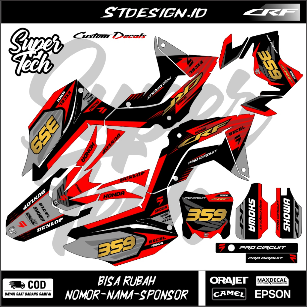 Jual Decal Honda CRF 150L Full Body Desain Simpel Minimalis | Shopee ...