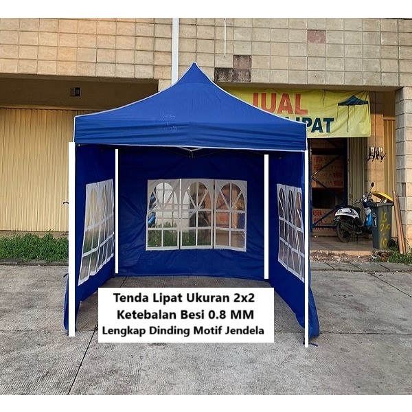 Jual Tenda Lipat Ukuran 2x2 Besi Premium Lengkap Dinding Motif Jendela ...