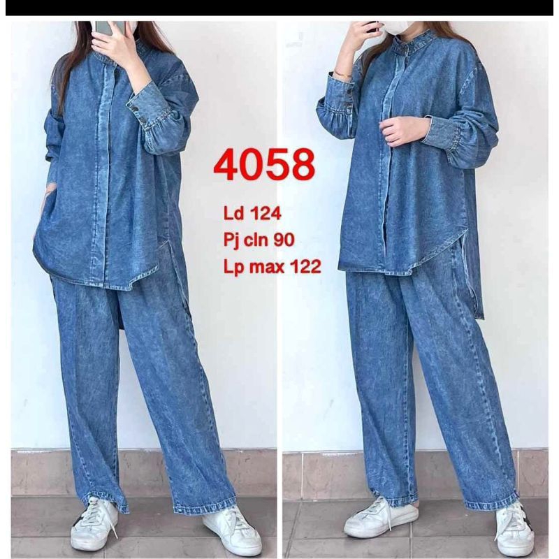 Jual One set jeans setalan jeans wanita premium jumbo | Shopee Indonesia