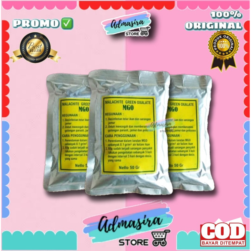 Jual MGO MALACHITE GREEN OXALATE 100Gram 50Gram obat hijau ikan jamur ...