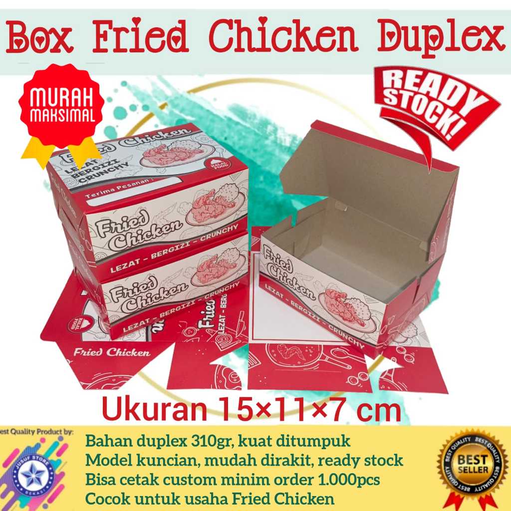 Jual Box Fried Chicken, Box Ayam Geprek Kraft Dan Duplex FoodGrade ...