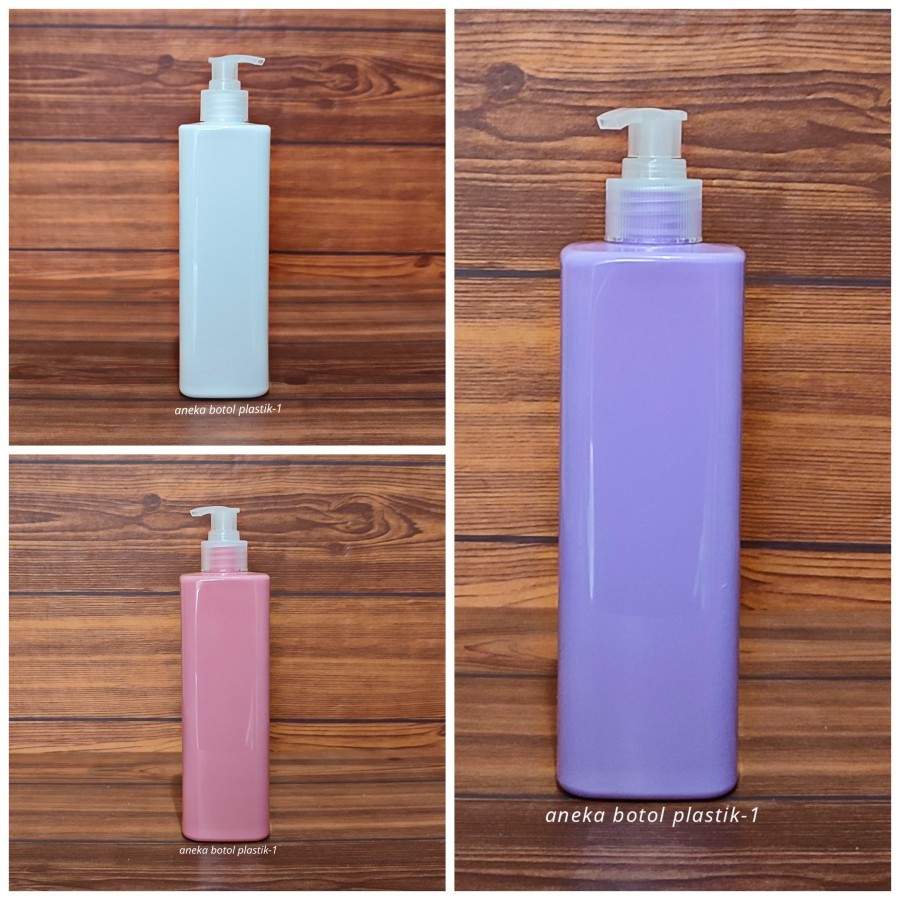 Jual Botol Pump 500ml / Botol Pet Plastk 500ml Model Kotak Tutup Pump Lotion Warna Clear ...