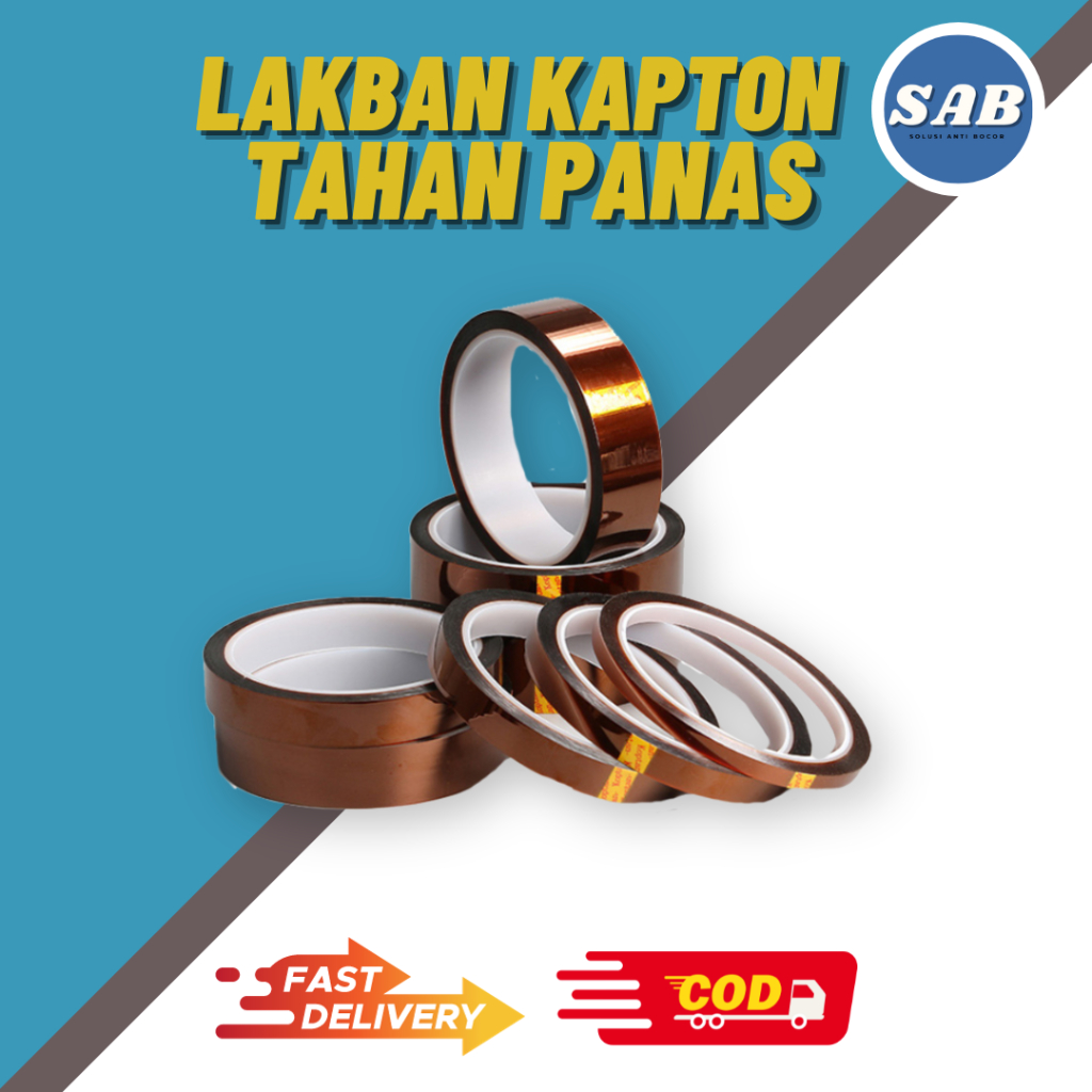 Jual Lakban Tahan Panas Kapton Tape Perekat Anti Panas 300C Heat ...