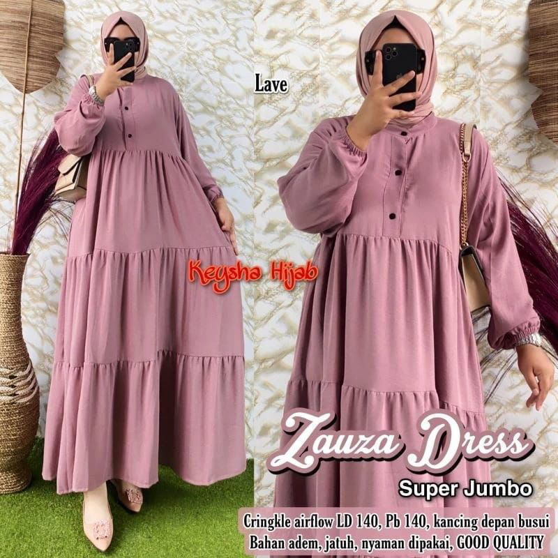 Jual gamis zauza jumbo LD 120 - 130 cringkel | Shopee Indonesia