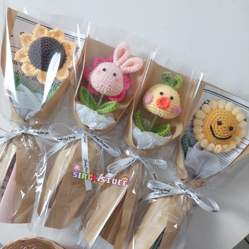 Jual Buket Bunga Rajut Wisuda Crochet Flower Bouquet Gift Box Kotak ...
