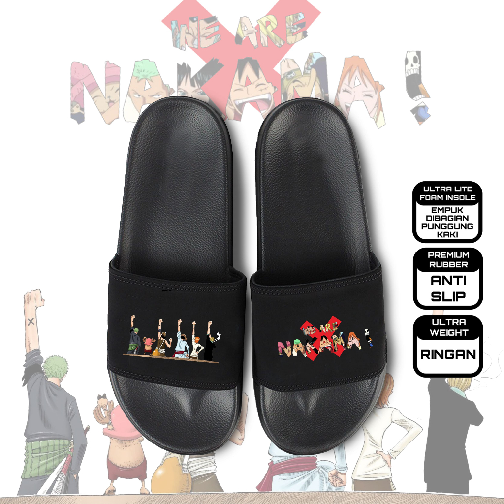 Jual Sandal Slop viral One Piece Gear Luffy Pria Flip Flop Ukuran 36 ...