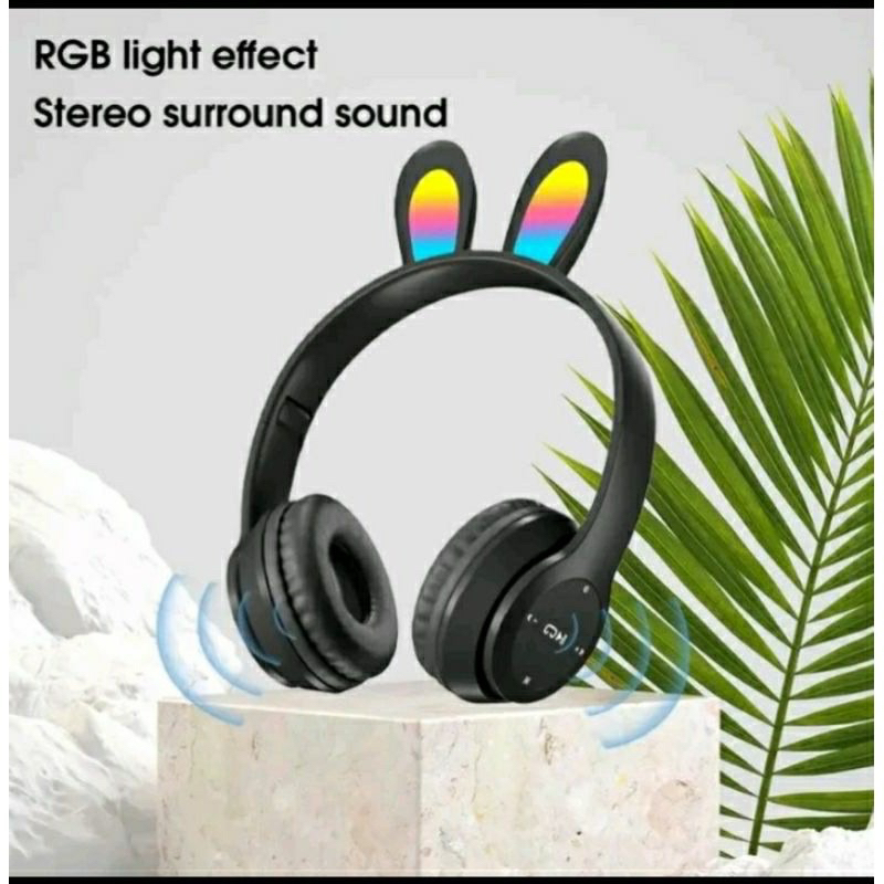 Jual P47R Headphone Wireless Headset Bando Led Cat Stereo Earphone ...