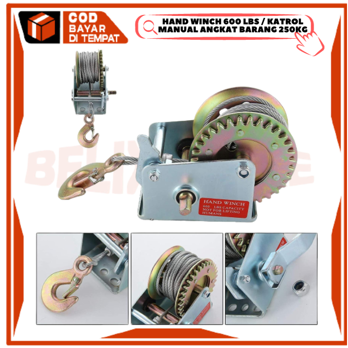 Jual Hand Winch Katrol Penarik Perahu Manual 800 LBS Boat Winch Kapal ...