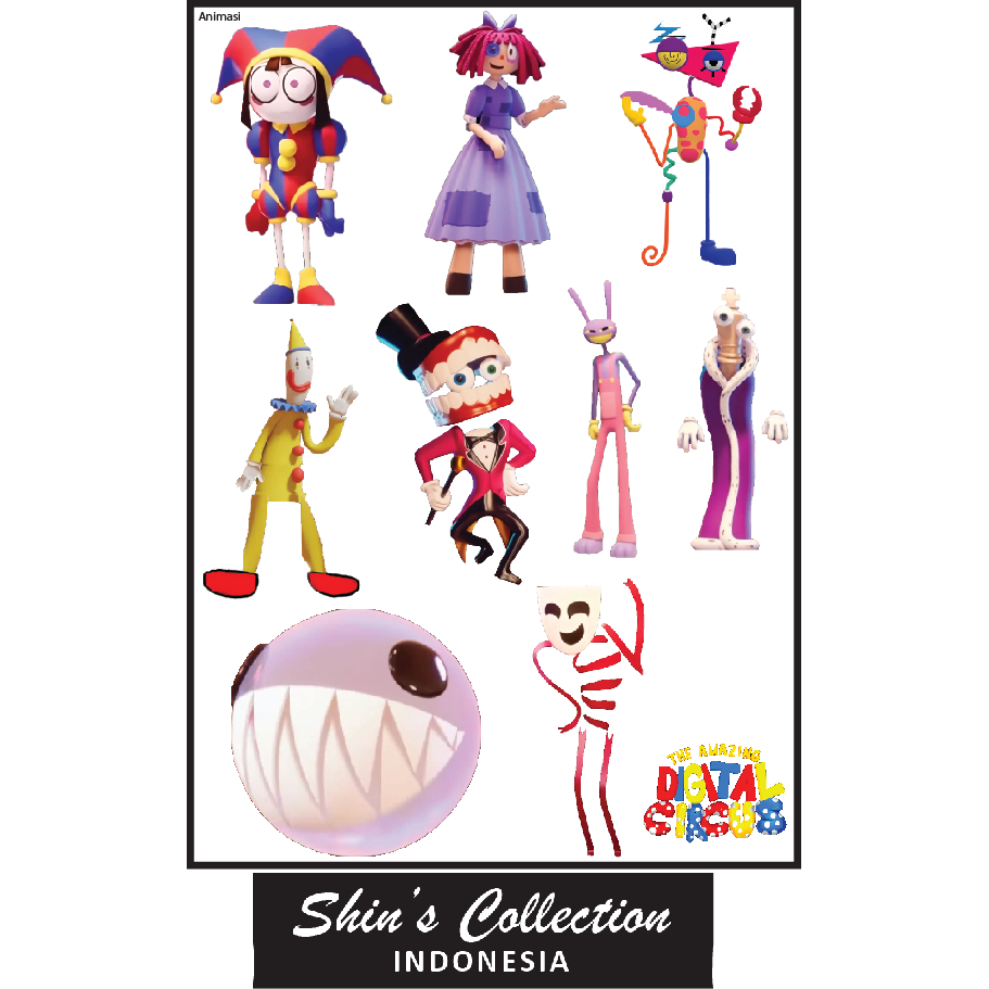 Jual Sticker stiker murah anti air The Amazing Digital Circus 1 pc ...