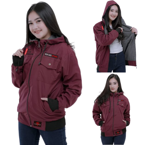 Jual JAKET PARASUT WANITA ANTI AIR TEBAL JACKET BOMBER CEWEK KOREA ...