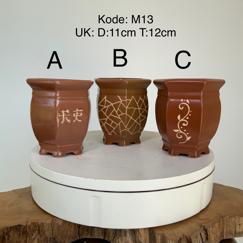 Jual POT BONSAI CASCADE SEGI ENAM keramik | Shopee Indonesia