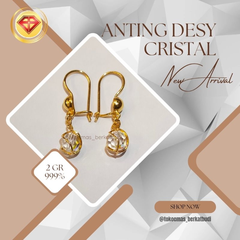 Jual ANTING DESY CRISTAL EMAS KADAR 99% ( 24 karat ) 2 Gram | Shopee ...