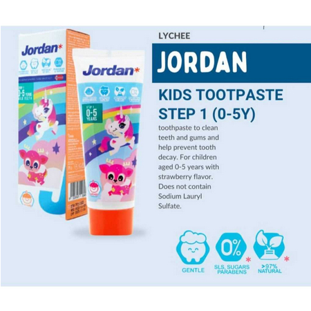 Jual Jordan ToothPaste Step 1 & step 2 Mild Strawberry 0 - 5 Tahun ...