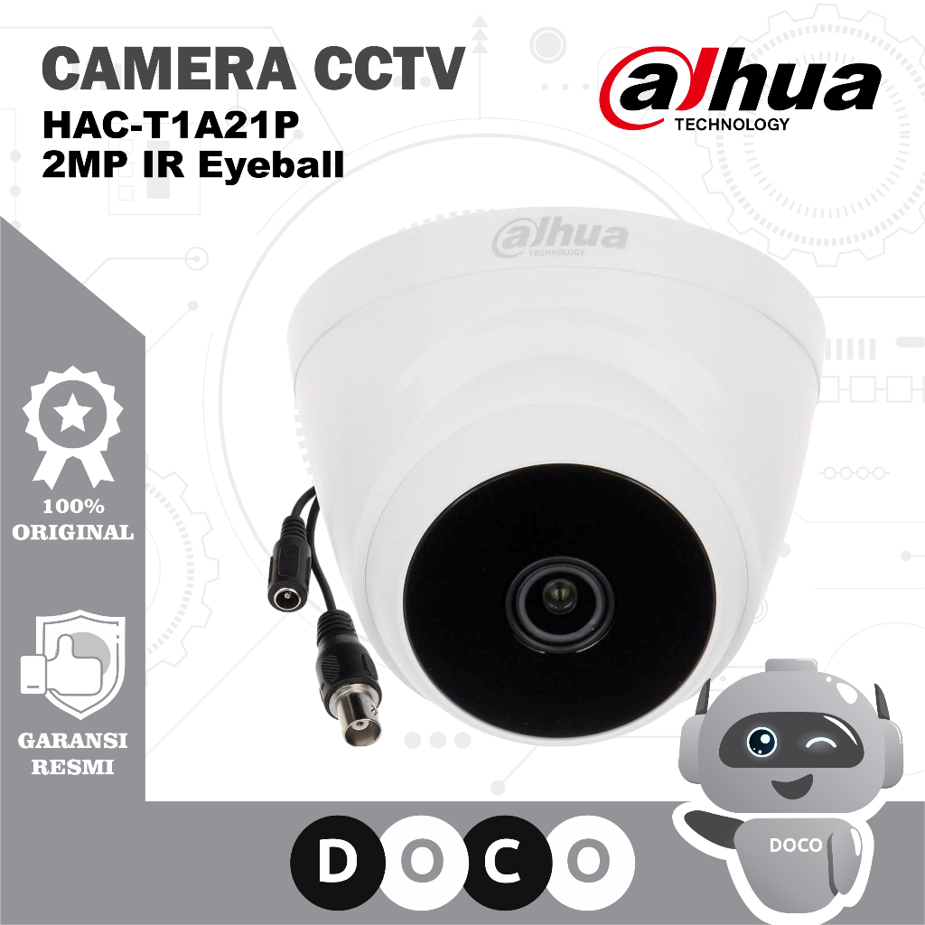 Jual Dahua Camera CCTV HAC-T1A21P 2MP IR Eyeball Kamera Indoor Home Security | Shopee Indonesia
