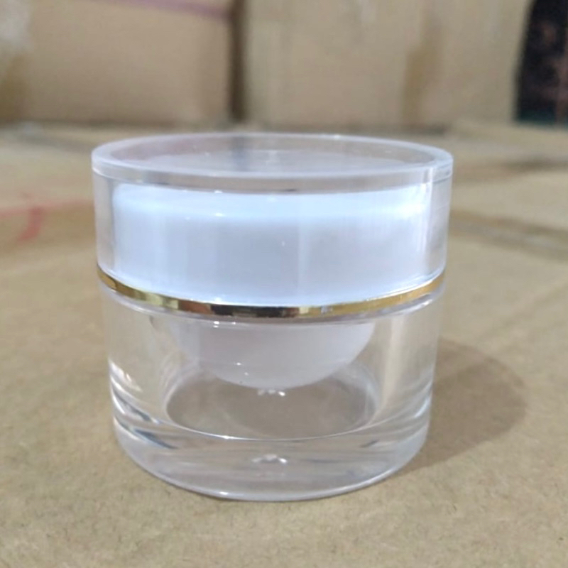 Jual POT ACRYLIC BENING LIST GOLD 10GRAM TRANSPARAN TRANSPARANT 10GR ...