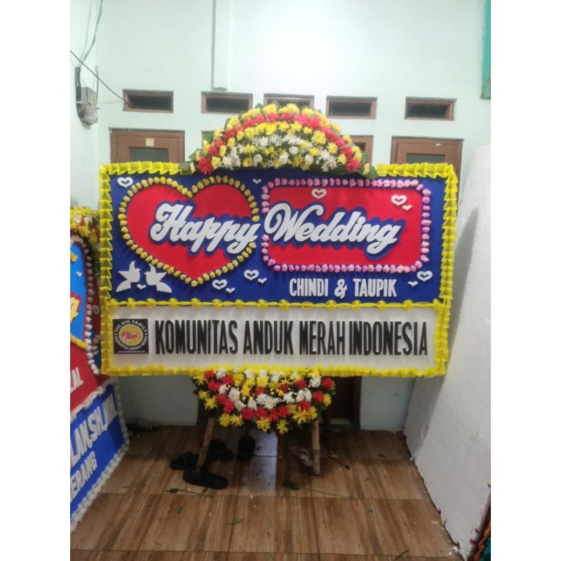 Jual karangan bunga papan Happy wedding, serang Banten | Shopee Indonesia
