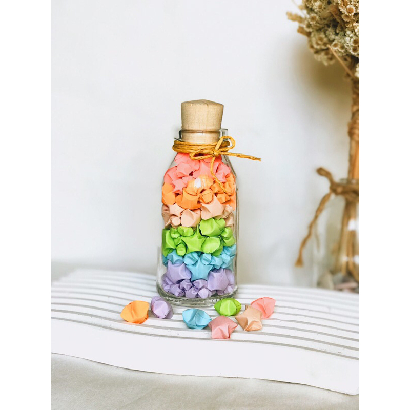 Jual Origami bintang botol 100ml handmade souvenir unik aesthetic ...
