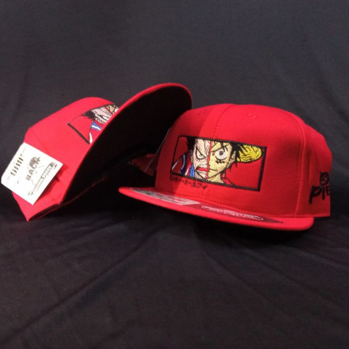 Jual Topi Luffy Merah/ 199/ Topi Anime/ Topi Snapback Anime/ Topi ...
