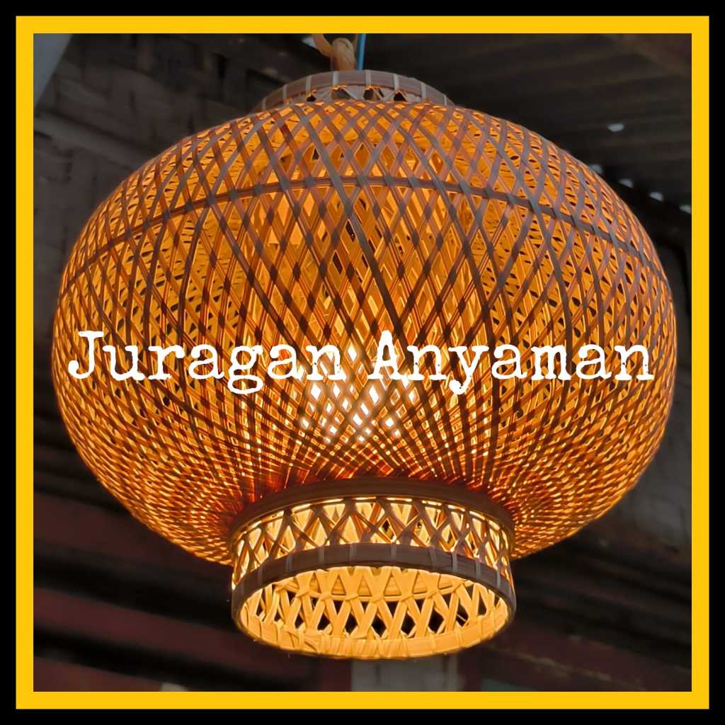Jual Kap Lampu Gantung Estetik Model O Anyaman Bambu Dekorasi Ruangan ...