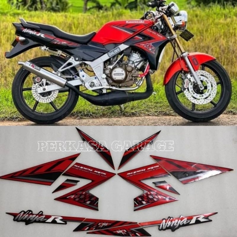 Jual stiker Striping NINJA R 2014 warna oranye/merah (METALIK) | Shopee ...