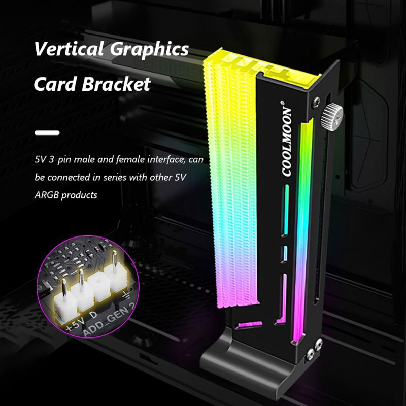 Jual VGA Vgacard / GPU Holder Vertical Bracket Coolmoon A RGB ARGB 5V ...