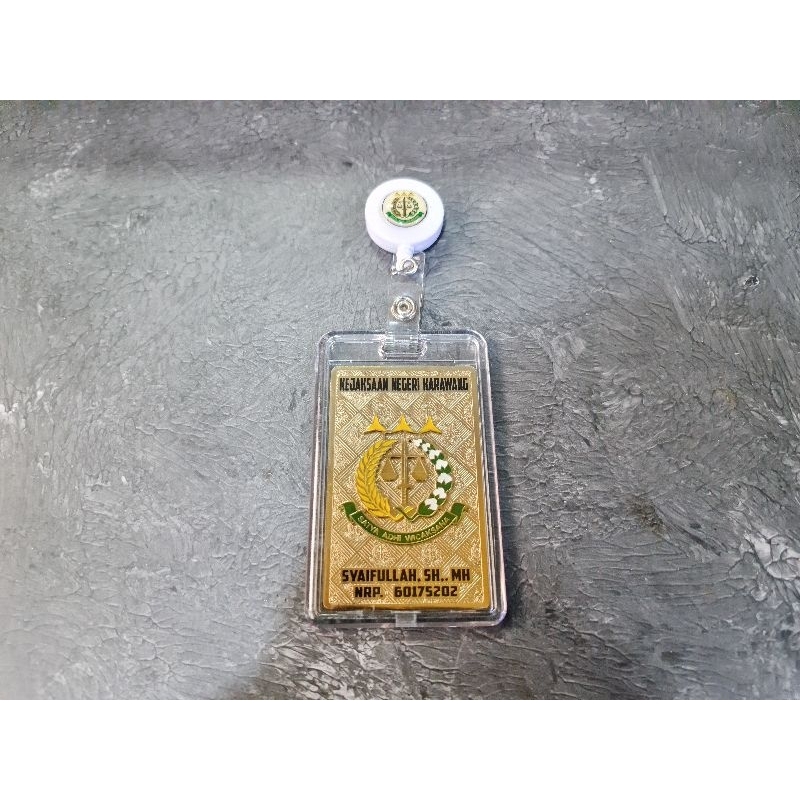 Jual lencana plat peneng id card custom foto 2 sisi free yoyo POLRI TNI ...