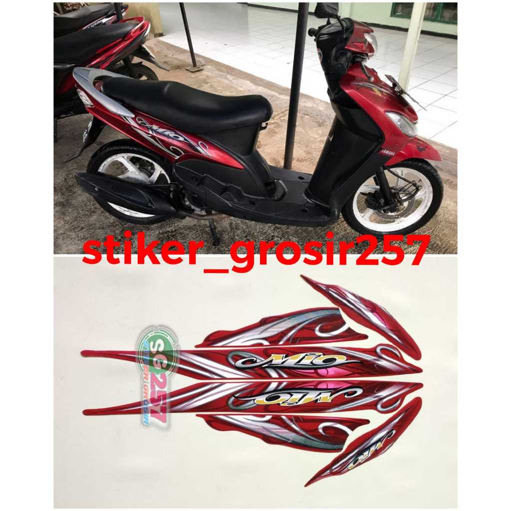 Jual STIKER STRIPING & LIS BODY MOTOR MIO SPORTY SMILE 2010 2011 MERAH ...