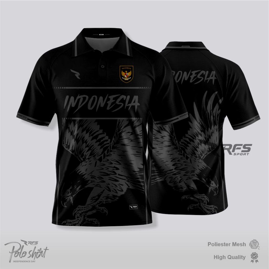 Jual Rfs Sport Jersey kaos Polo Indonesia Polyester ( Black )- Atasan ...