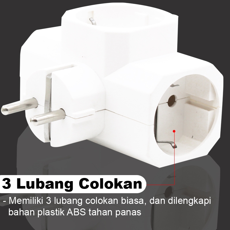 Jual MIKOTEK Steker T Arde 3 Lubang / Colokan 3 Lubang 3 Arah MT-7899B ...