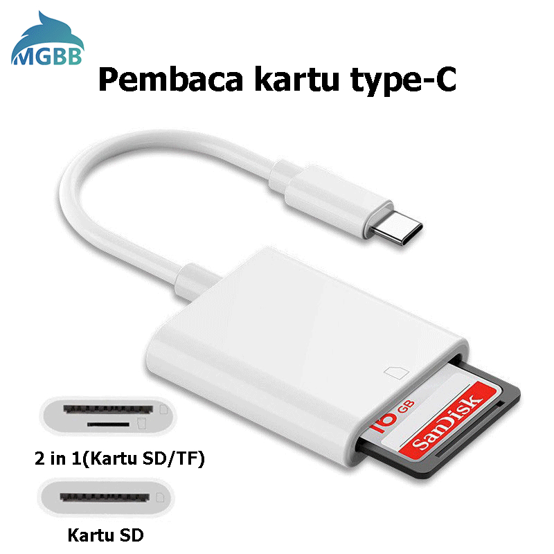 Jual MGBB 2 in 1 OTG Type-C Micro SD/TF Card Reader Data Reader Cable Card Reader Adaptor Laptop ...