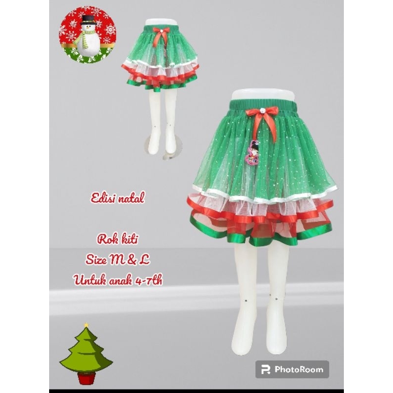 Jual Rok edisi natal mewah / rok anak seragam / rok tulle halus / rok ...