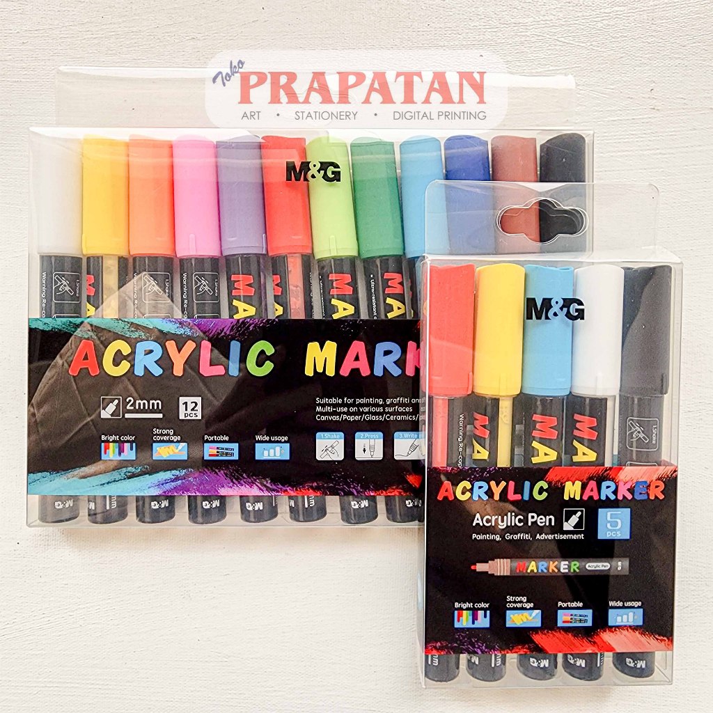 Jual M&G Acrylic Marker Set APL976 | Spidol Akrilik | Shopee Indonesia