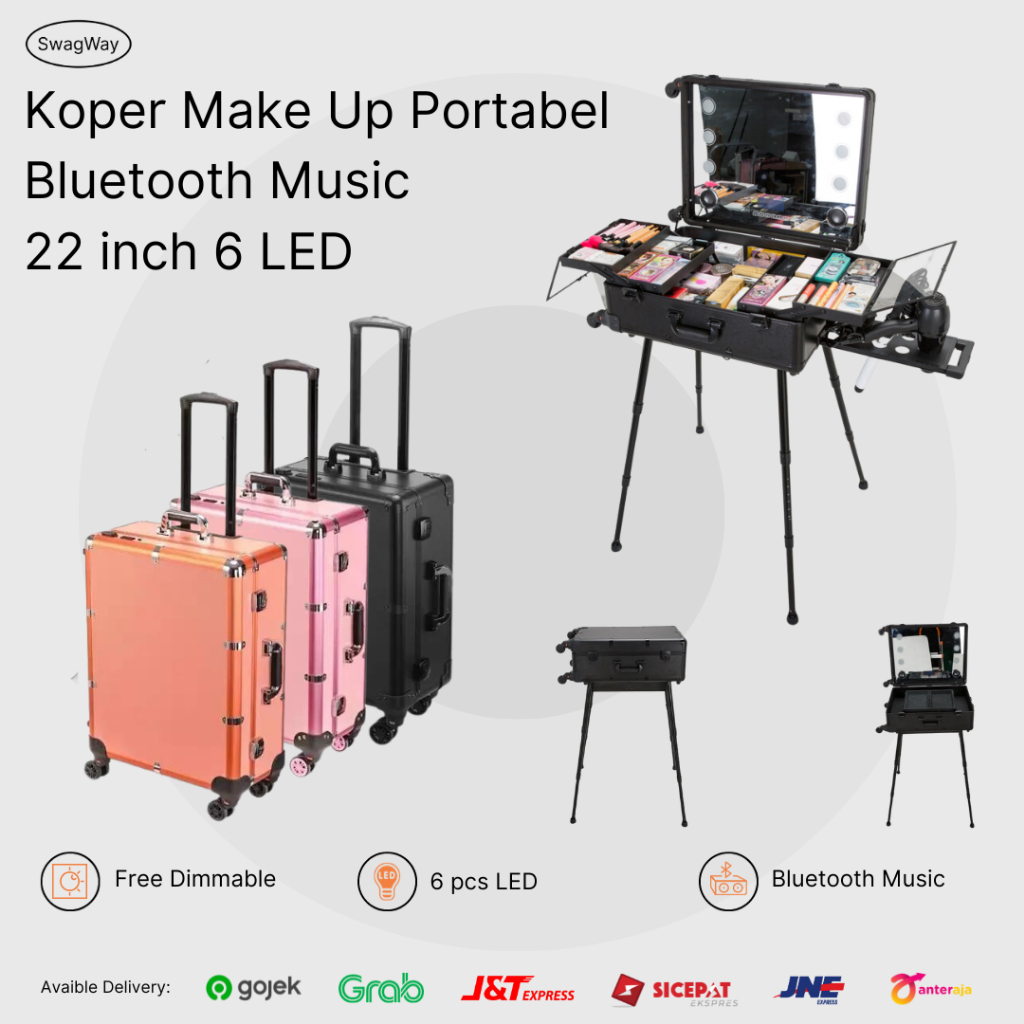 Jual KOPER MAKE UP ARTIST TOUCHSCREEN LED MUA RODA KOTAK KOSMETIK KOPER ...