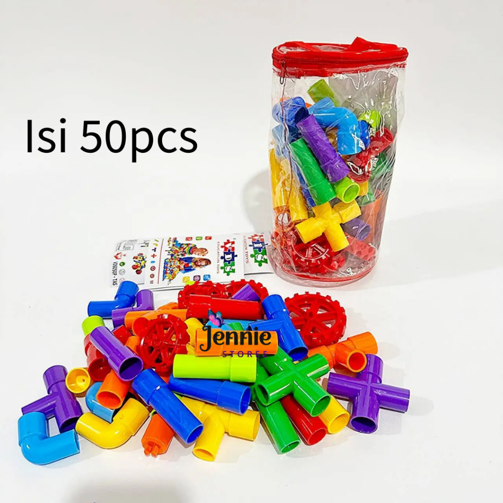 Jual Mainan Edukasi Puzzle Blocks Toys Pipa Besar Mainan DIY Bricks ...